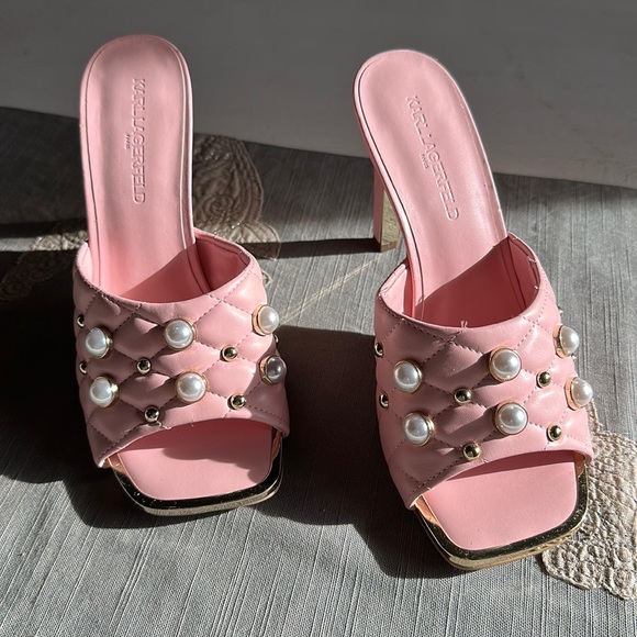 Karl Lagerfeld | Shoes | Karl Lagerfeld Barbie Pink Amina Studded ...